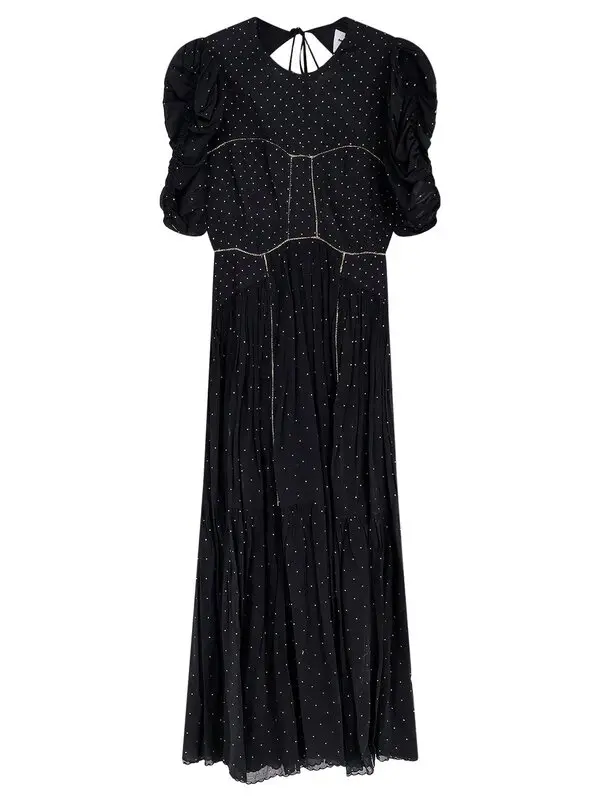 Isabel Marant Étoile Polka Dot Puff Sleeve Dress - Black