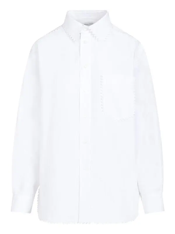 Bottega Veneta Cotton Shirt With Zigzag Detail - White