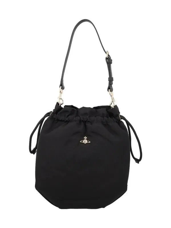 VIVIENNE WESTWOOD Viscose Orb Detail Bucket Bag - Black