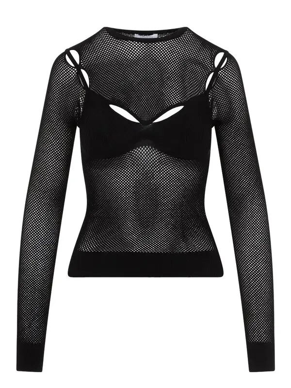 Off-White Mesh Arrow Bralette Top - Black