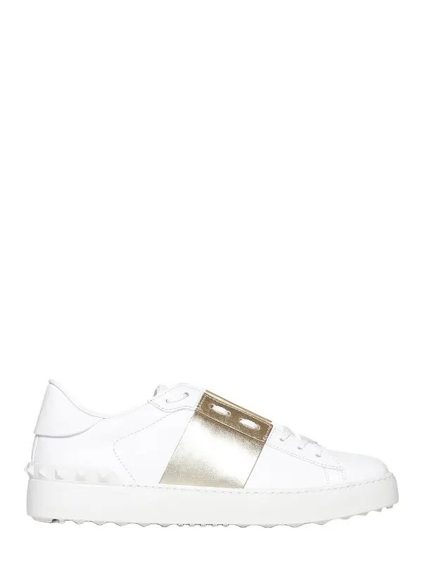 Valentino Garavani White Calfskin Open Sneakers - Multicolor