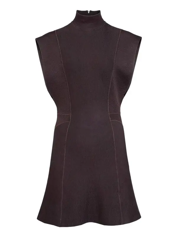 Alaïa Aubergine Silk Knit Dress - Red