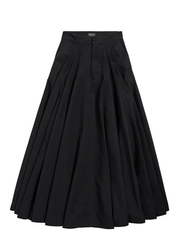 Balenciaga Godet Maxi Skirt - Black