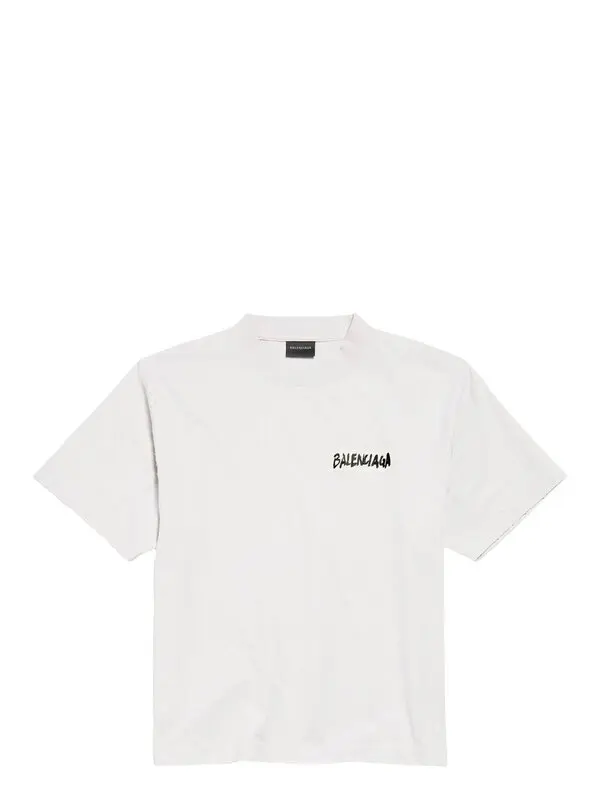 Balenciaga Medium Fit Jersey T-shirt - White