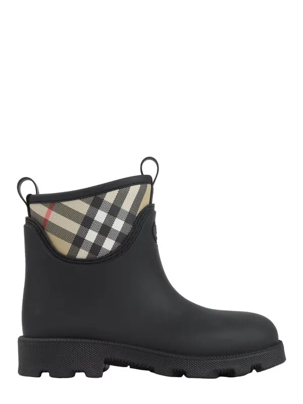 Burberry Marsh Stamp Low Rubber Boots - Black