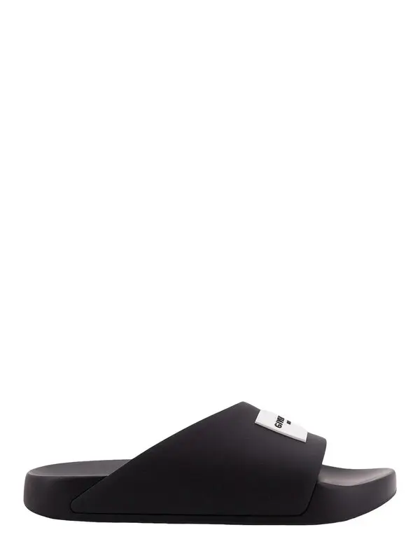 Givenchy Rubber Slide With Logo Lettering Patch - Black