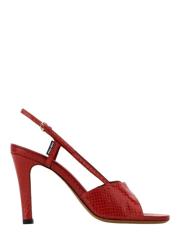 Miu Miu Heeled Slingback Sandals - Red