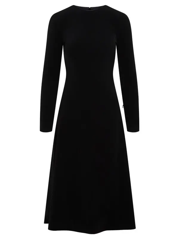 Balenciaga Long Sleeve Round Neck Dress - Black