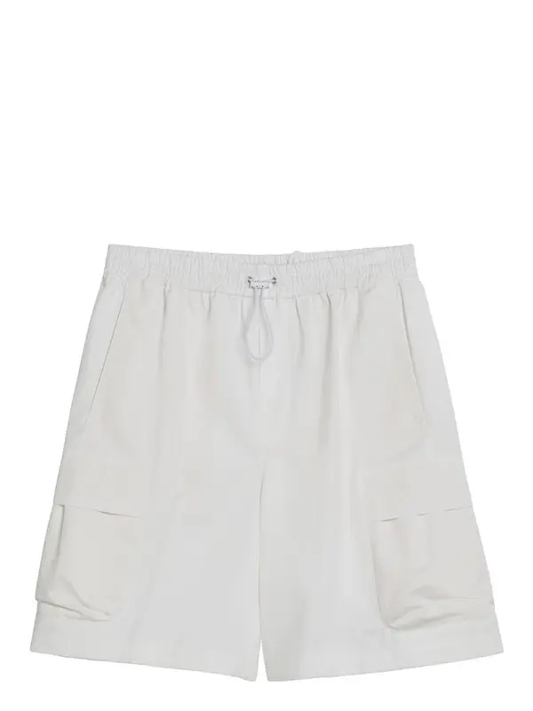 Gucci Cotton Poplin Cargo Shorts With Web Detail - White