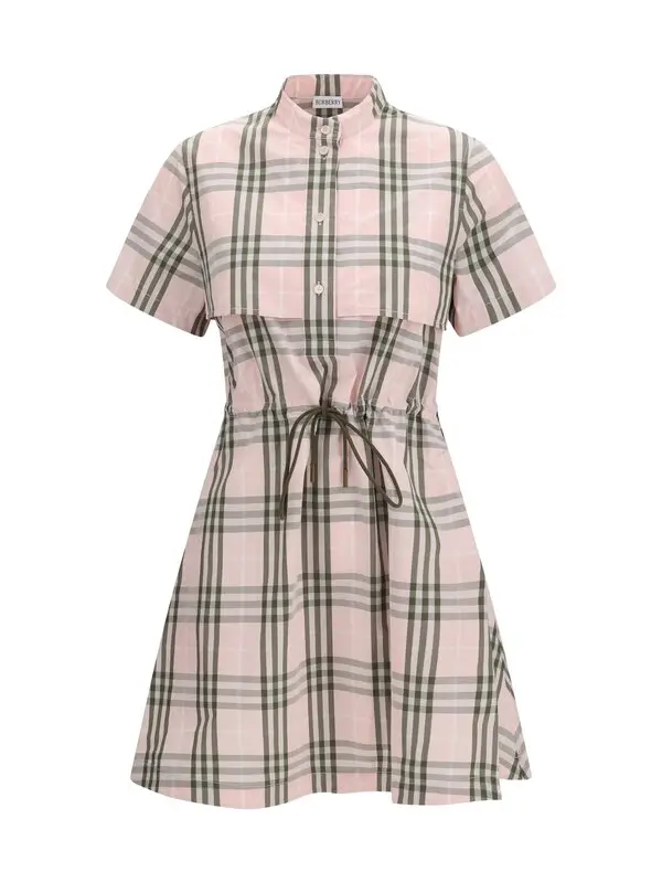 Burberry Check Cotton Dress - Pink