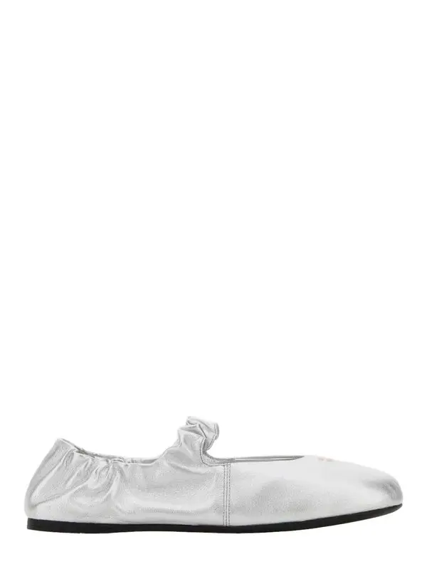 Miu Miu Leather Ballet Flats - Silver