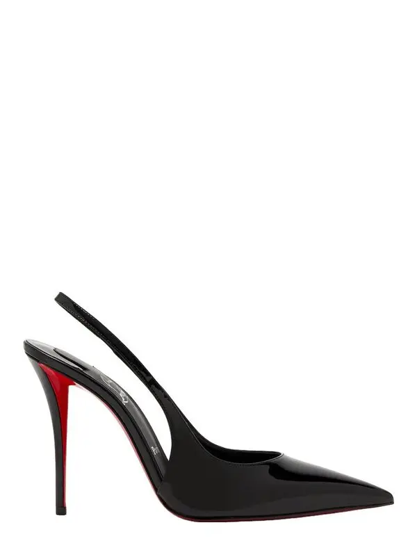 CHRISTIAN LOUBOUTIN Miss Z Patent Calfskin Slingback Pumps - Black
