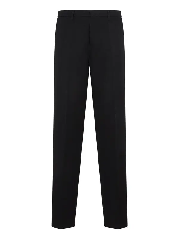 LANVIN Wool Cigarette Leg Trousers - Black