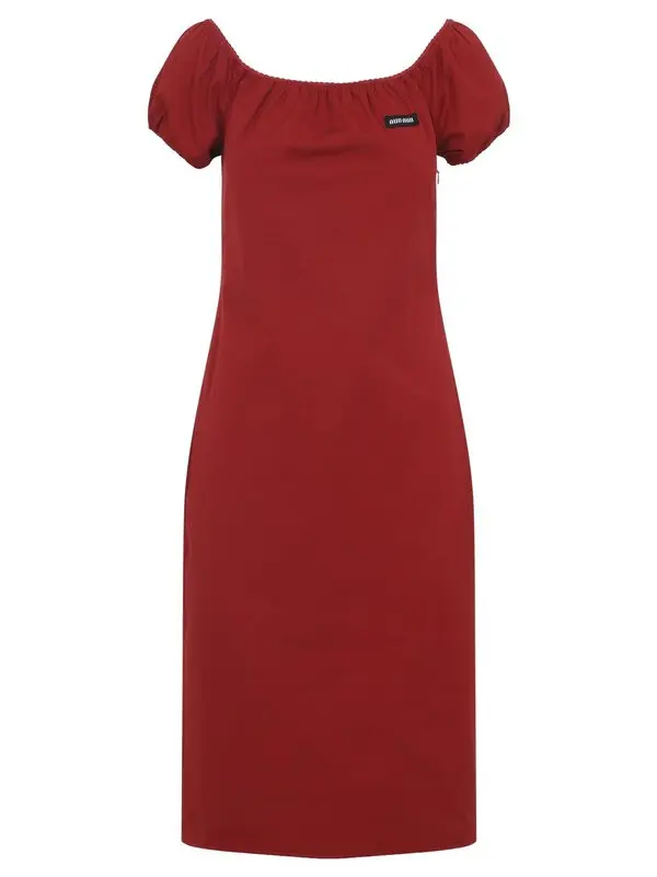 Miu Miu Cotton Midi Dress - Red