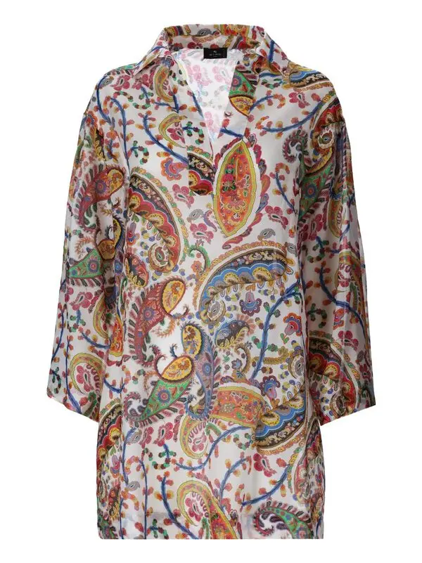 Etro Mini Dress With Paisley Print - Multicolor