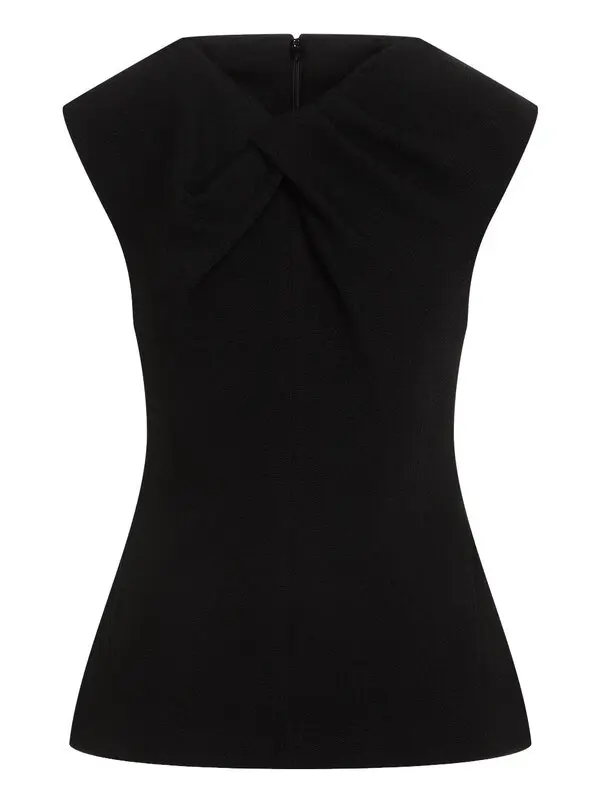 JIL SANDER Viscose Blend Draped Tank Top - Black