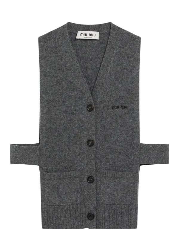 Miu Miu Cashmere Vest Cardigan - Gray