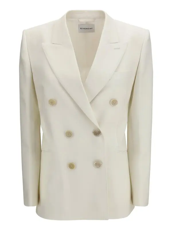 Givenchy Double-breasted Wool And Mohair Jacket - White