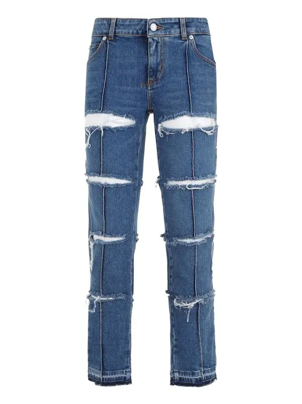 Alexander McQueen Stone Wash Cotton Jeans - Blue