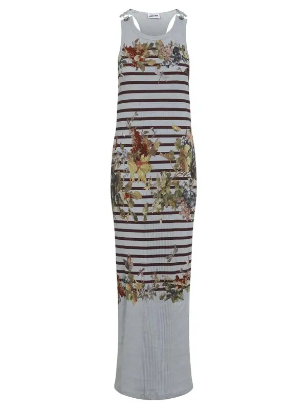 JEAN PAUL GAULTIER Mariniere Striped Floral Maxi Dress - Multicolor
