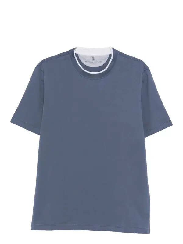 Brunello Cucinelli T-shirt With Faux-layering - Multicolor