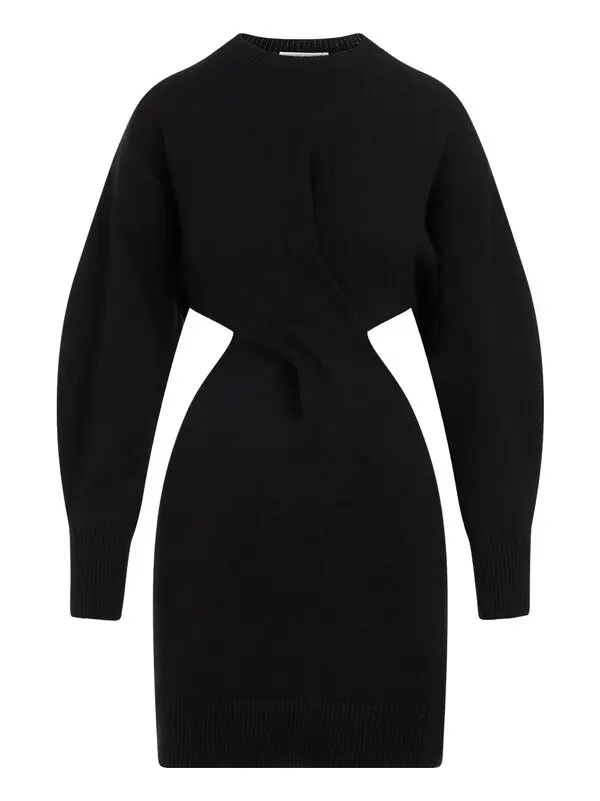 Alexander McQueen Wool & Cashmere Mini Dress - Black