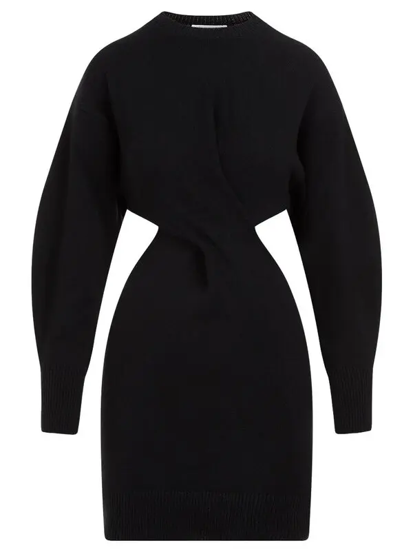 Alexander McQueen Wool & Cashmere Mini Dress - Black