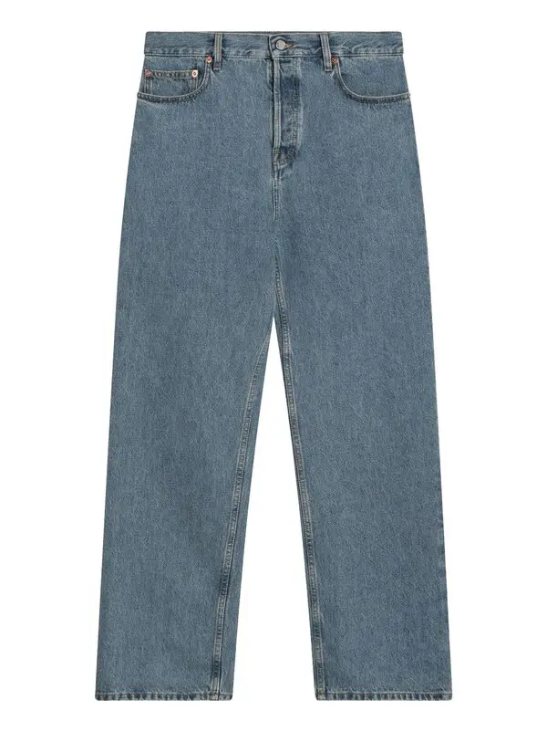 Gucci Light Wash Wide Leg Jeans - Blue