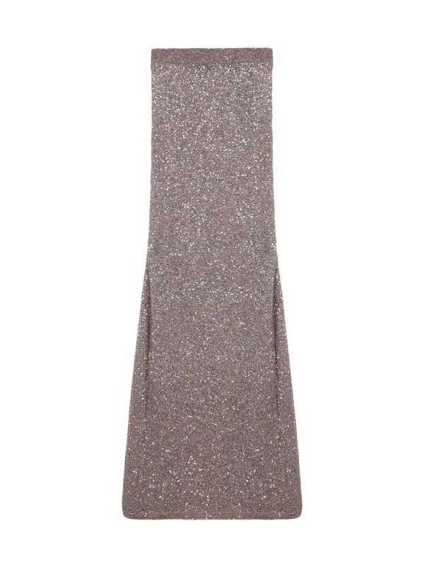 Balenciaga Maxi Skirt With Sequins - Brown
