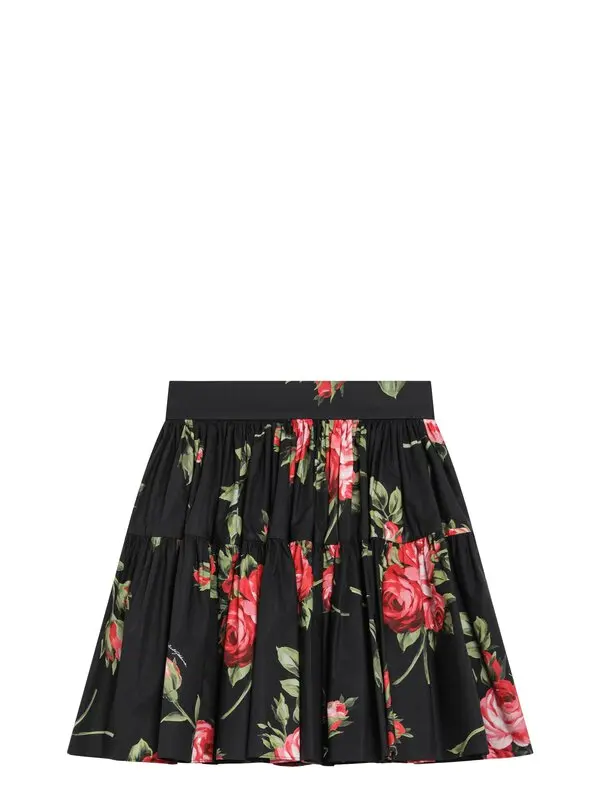 Dolce & Gabbana Floral Print Cotton Mini Skirt - Multicolor