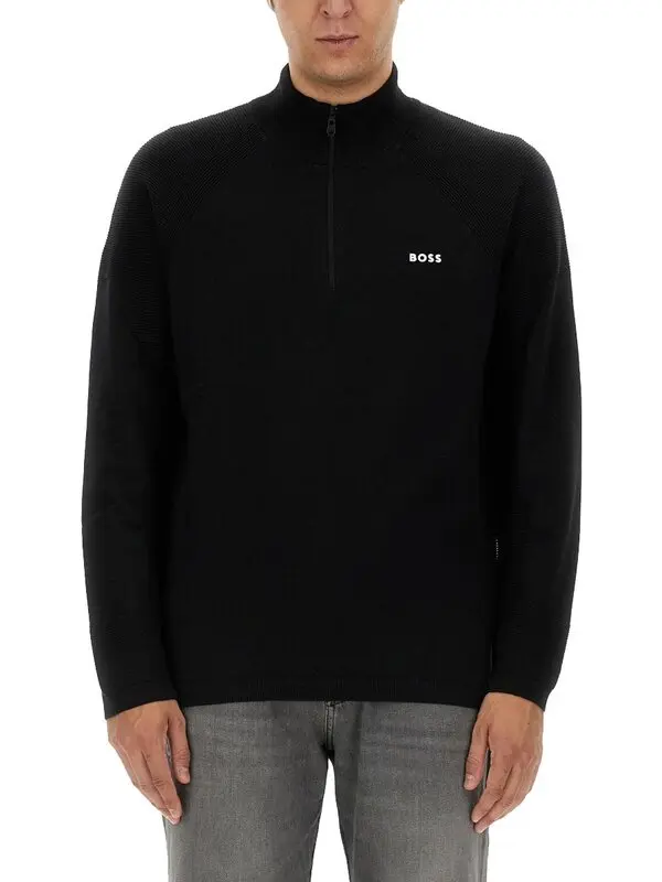 BOSS Sweatshirt With Logo - Black