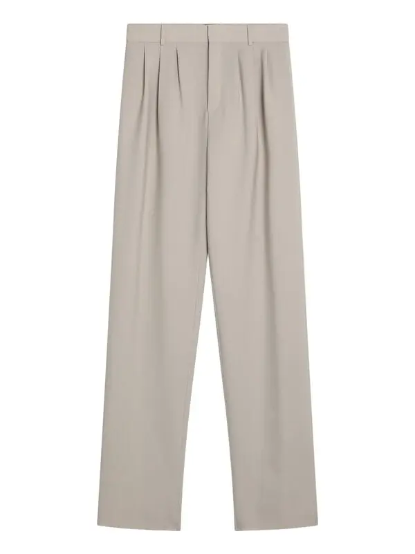 Saint Laurent Beige Wool Pleated Trousers - Cream