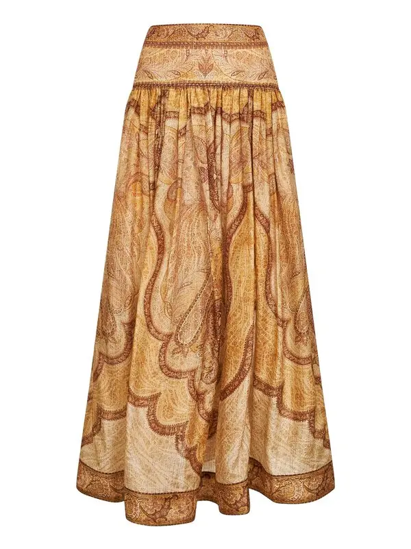 Zimmermann Tapestry Print Cotton-silk Blend Maxi Skirt - Multicolor