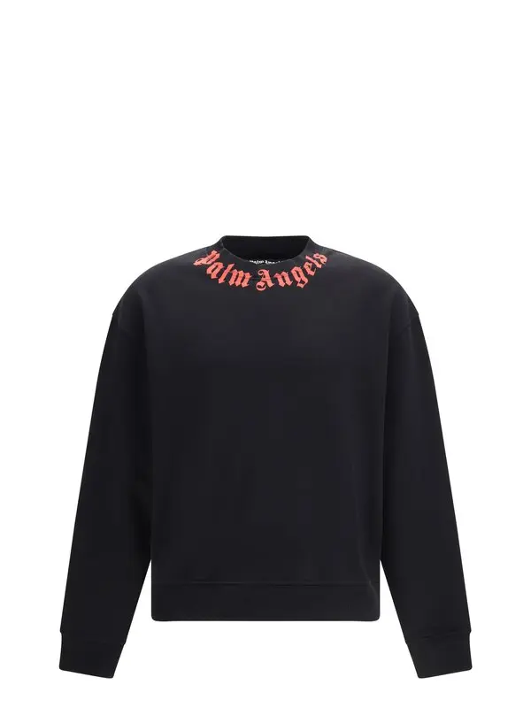 Palm Angels Crewneck Sweatshirt With Neck Logo - Black