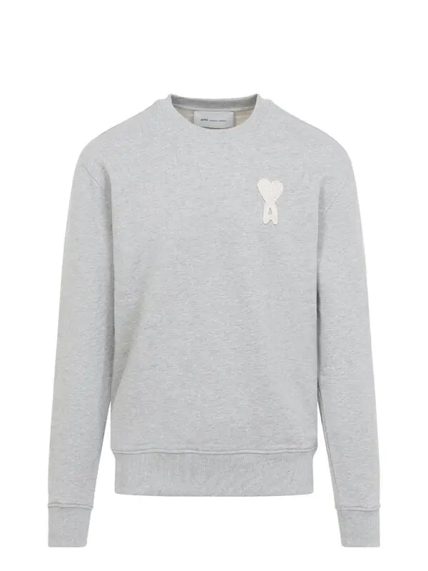 AMI Paris Classic Fit Long Sleeve T-shirt - Gray