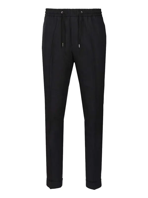 Paul Smith Slim Fit Linen Trousers With Drawstring And Pleats - Blue