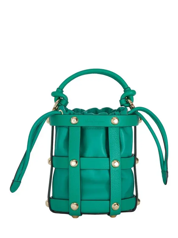 FERRAGAMO Green Leather Bucket Bag - Multicolor
