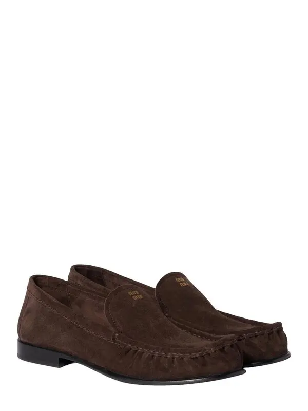 Miu Miu Suede Loafers - Brown