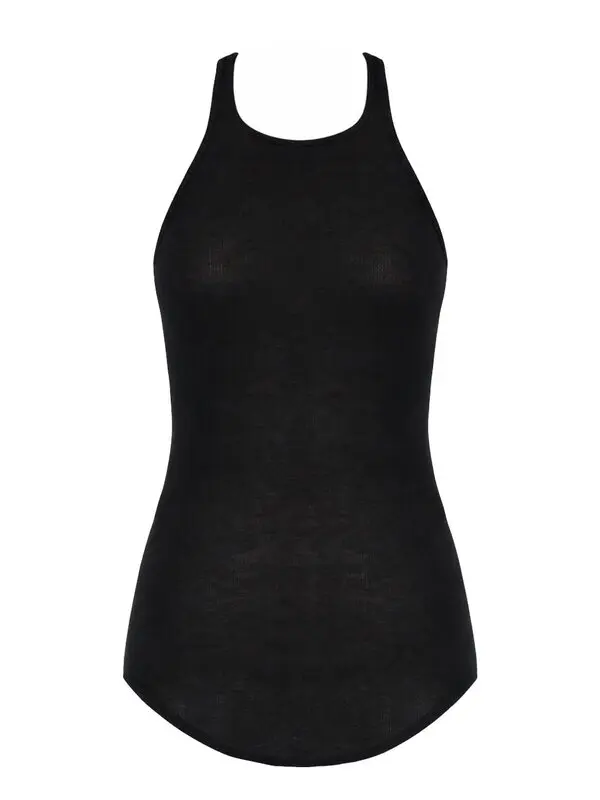 Rick Owens Ribbed Halter Neck Top - Black