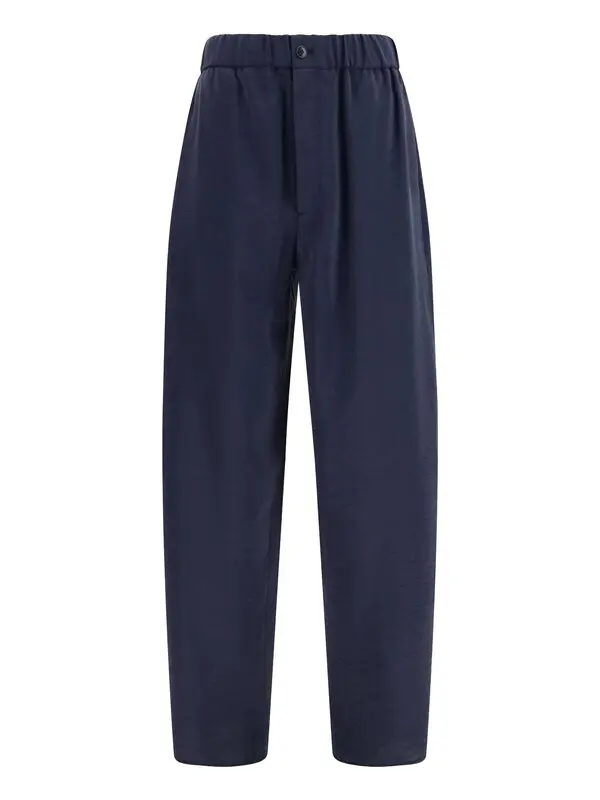 Giorgio Armani Wide-leg Silk Blend Pants - Blue