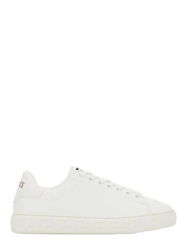 Versace Leather Sneakers With Embossed Detail - Multicolor