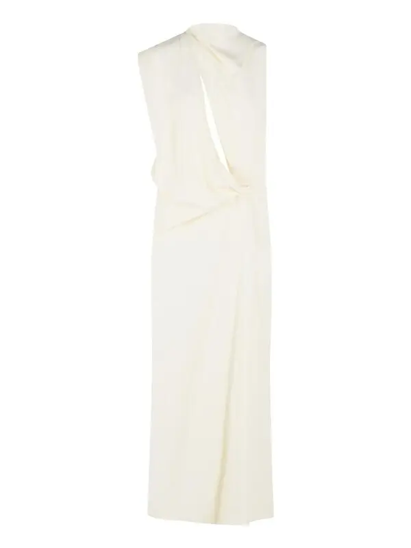 Sportmax Asymmetrical Viscose Dress - Cream