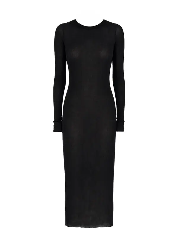 Rick Owens Long Sleeve Midi Dress - Black