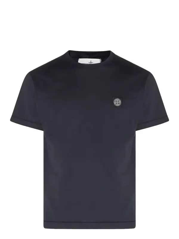 Stone Island Slim Fit Cotton Jersey T-shirt With Compass Patch - Blue