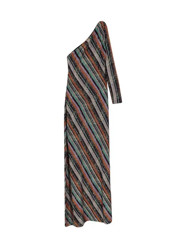 Missoni Viscose Blend Long Dress With Chevron Pattern - Multicolor