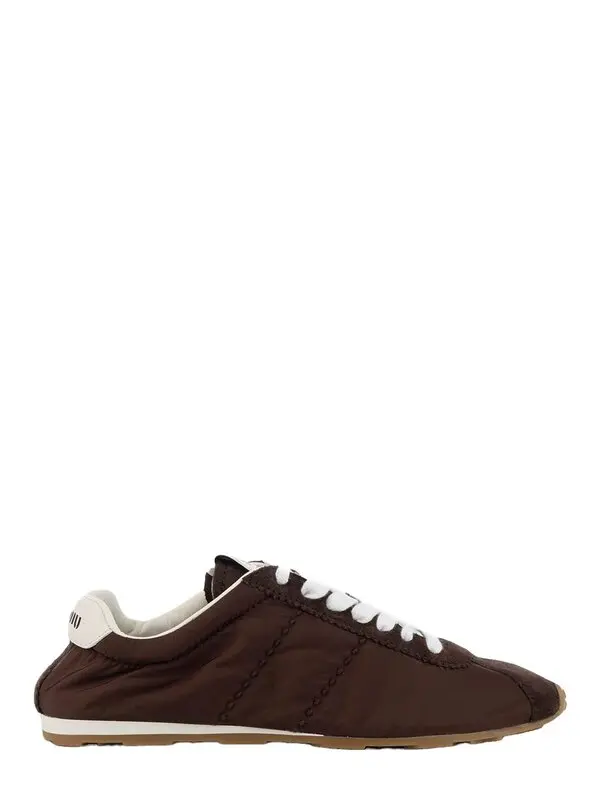 Miu Miu Brown Sneakers With Lace-up Fastening - Multicolor