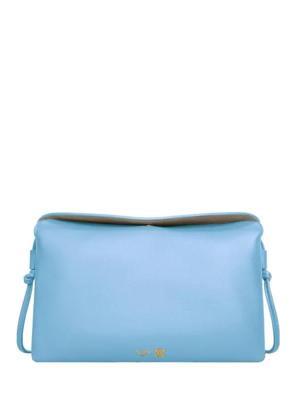 Celine Trio Flap Shoulder Bag In Smooth Calfskin - Blue