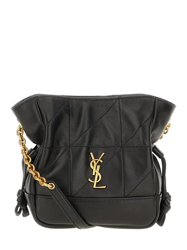 Saint Laurent Quilted Leather Bucket Bag With Chain Strap - Multicolor