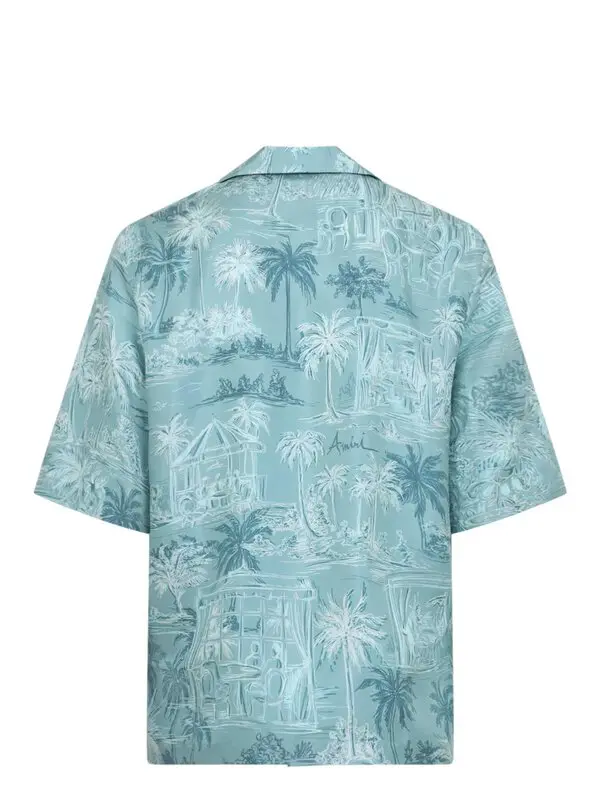 Amiri Chateau Sketch Bowling Shirt - Blue