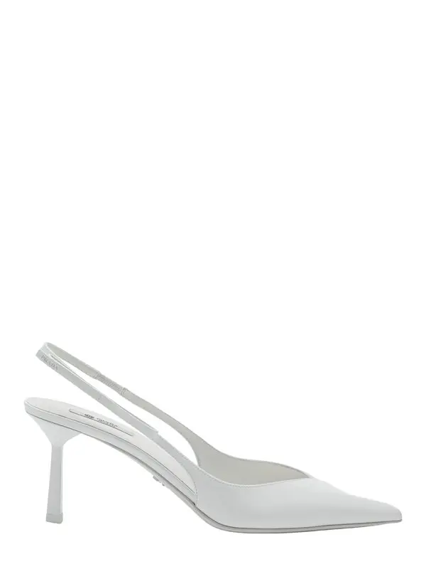 Prada Patent Leather Slingback Pumps - White